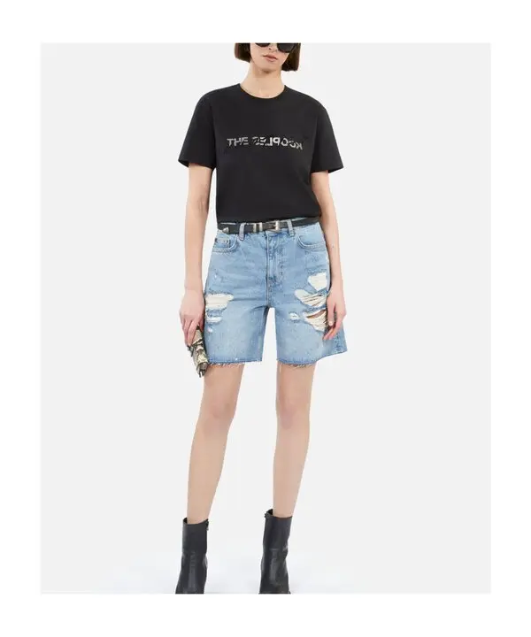 The Kooples Short-sleeved T-shirt With Rhinestone Embellishment