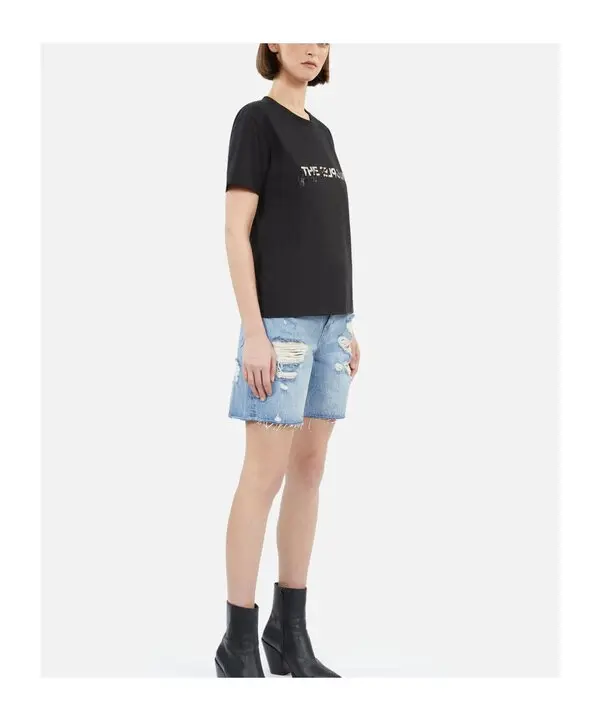 The Kooples Short-sleeved T-shirt With Rhinestone Embellishment