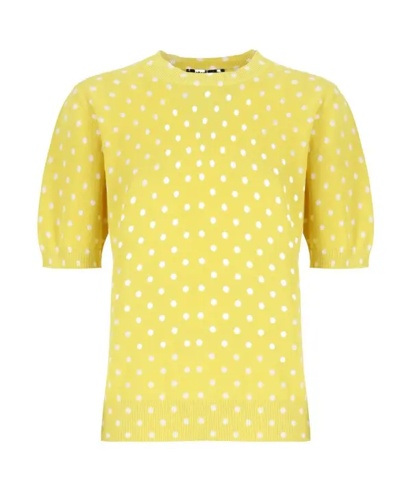 Fabiana Filippi Pok-dot Short-sleeve Jumper - Yellow
