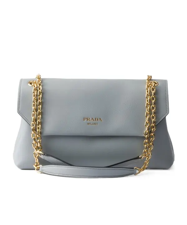 Prada Doux Medium Leather Shoulder Bag - Opaline
