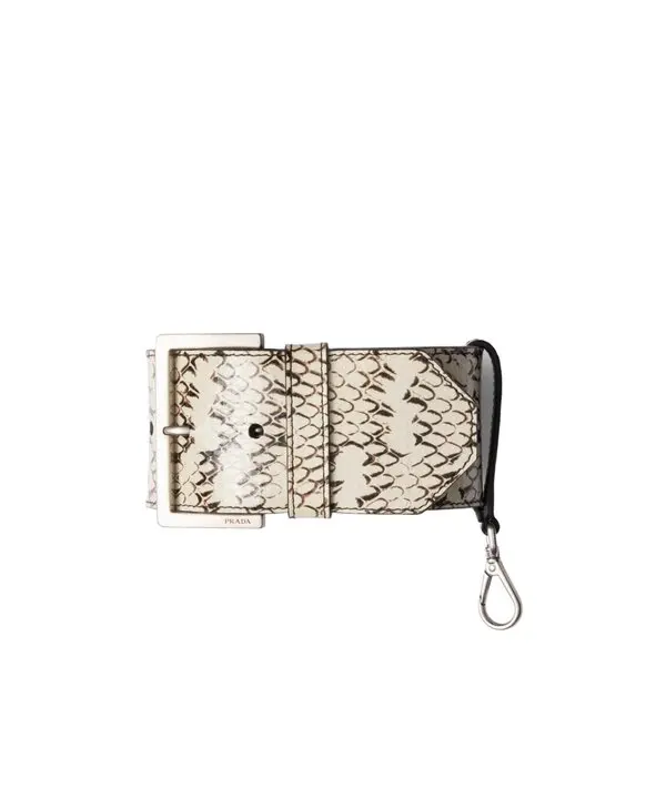 Prada Ayers Leather Wrist Strap - Stone Grey