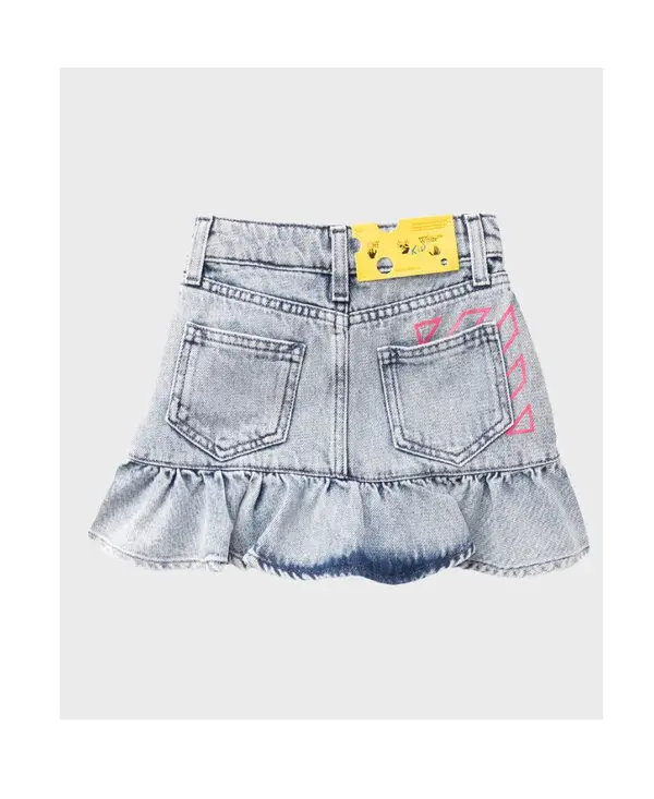 Off-White Lotus Leaf Edge Denim Skirt