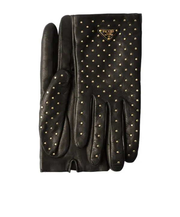 Prada Studded Nappa Leather Gloves