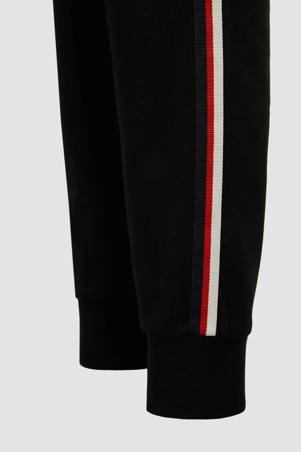 Moncler Tricolor-trimmed Cotton Sweatpants