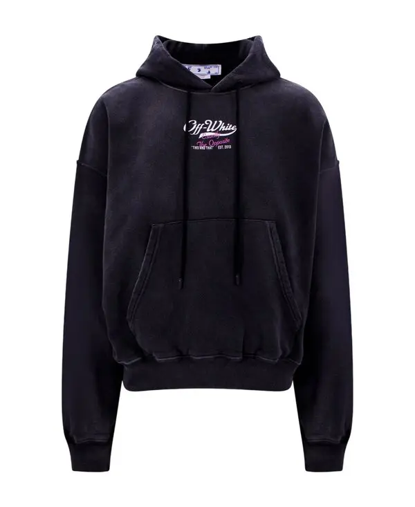 Off-White Logo-print Cotton Hoodie - Black