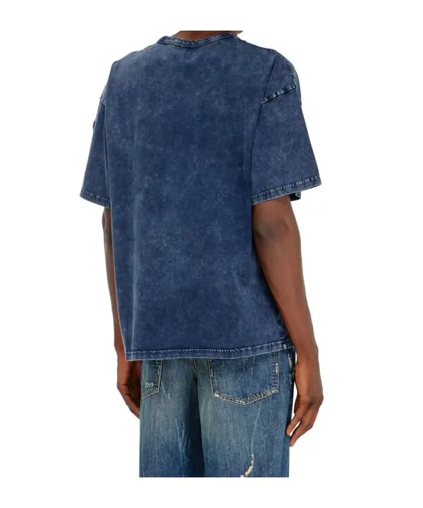 DIESEL® T-boxt-den Embroidered Logo T-shirt - Medium Blue