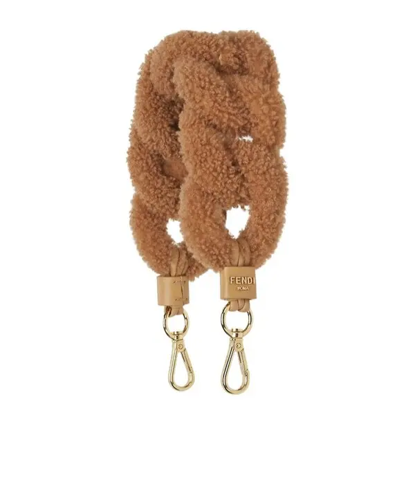 Fendi Beige Sheepskin Shoulder Strap