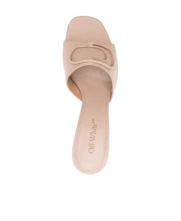 Off-White Pop Paperclip 100m Leather Mules