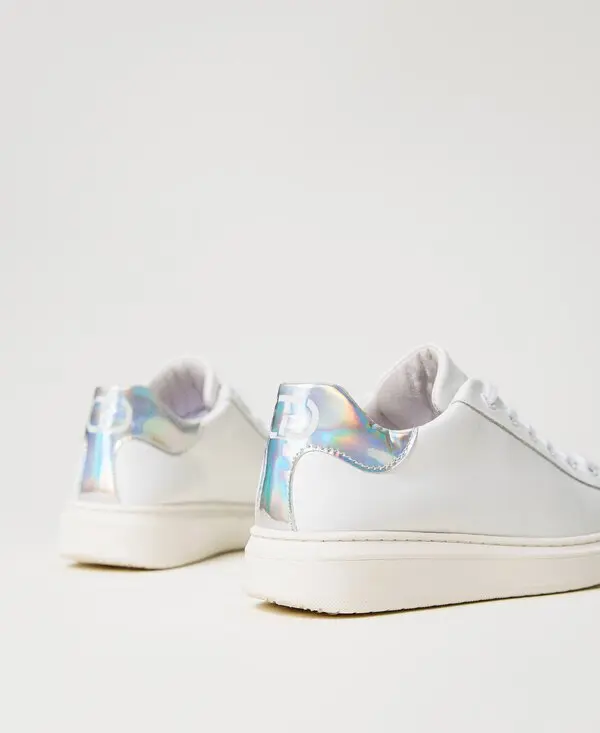TWINSET Iridescent-detail Leather Sneakers