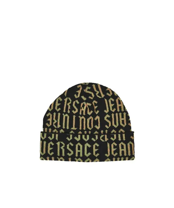 Versace Logo-jacquard Beanie Hat - Black