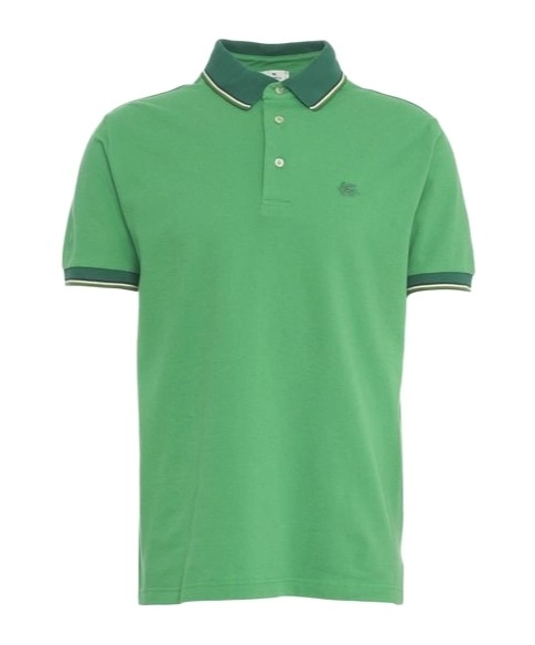 Etro Logo Embroideried Polo Shirt - Green