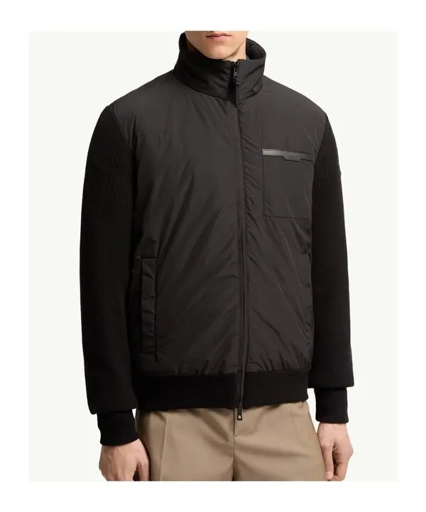 Moncler Wool Cashmere Padded Zip-up Cardigan