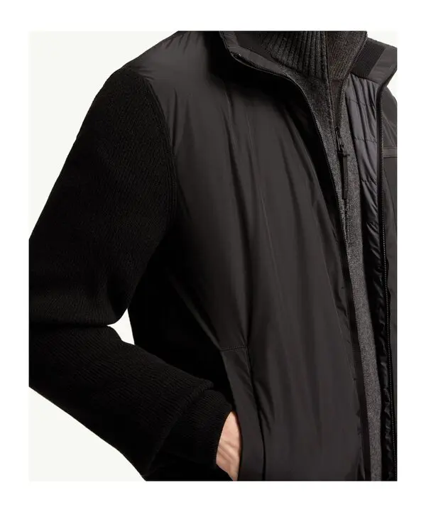 Moncler Wool Cashmere Padded Zip-up Cardigan