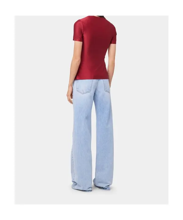 Rabanne Draped Jersey T-shirt With Snap Closure