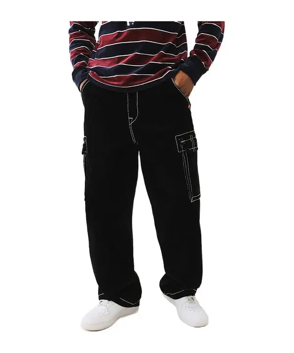 True Religion Velvet Big T Cargo Baggy Pants