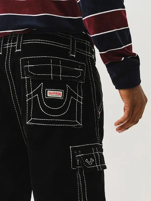 True Religion Velvet Big T Cargo Baggy Pants