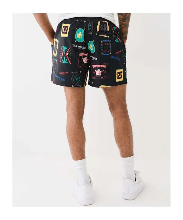 True Religion Holiday Printed Wide Leg Shorts