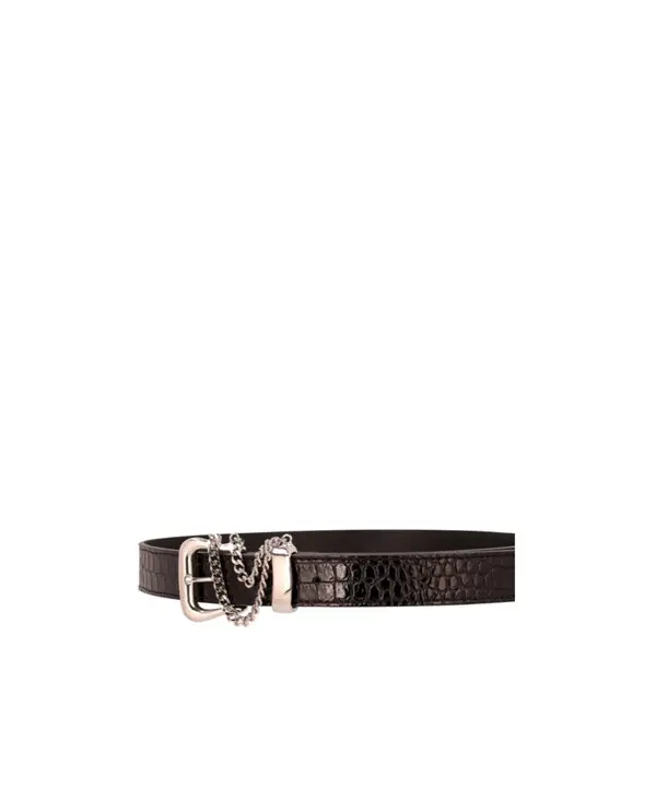 Alessandra Rich Crocodile-effect Chain-detail Belt