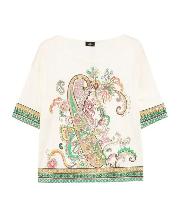 Etro Paisley-print T-shirt - White