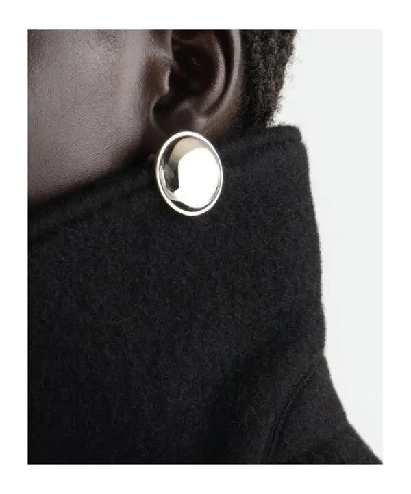 LEMAIRE Witch Mirror Earrings In Brass