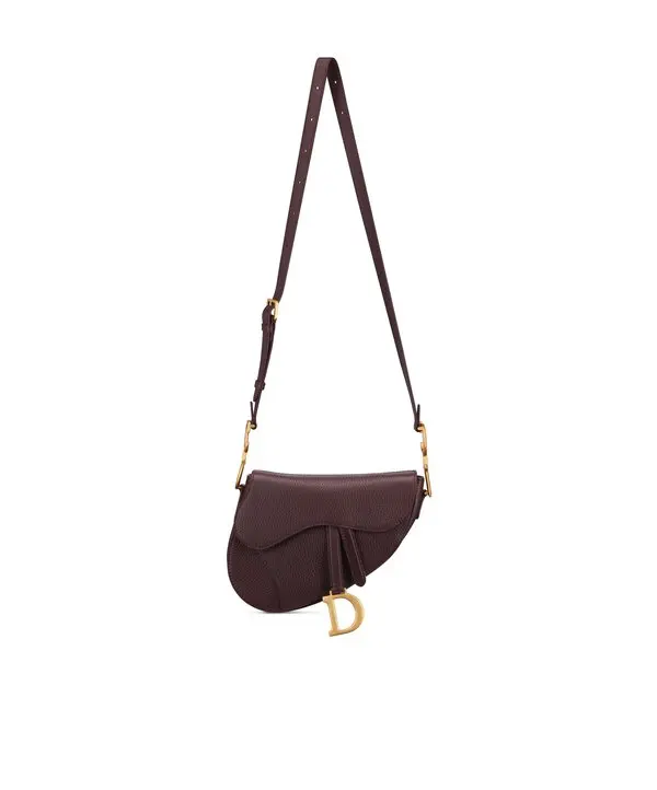 Dior Medium Saddle Bag With Strap - Plum Color