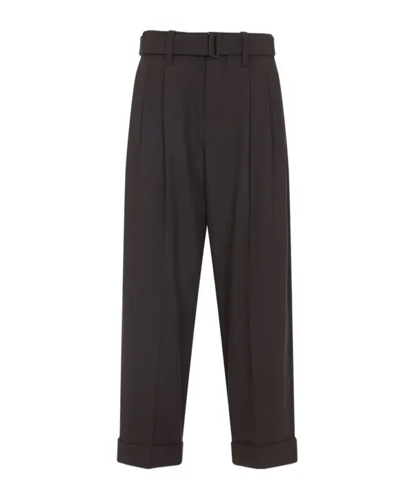 Brunello Cucinelli Belted Pleated Straight Trousers