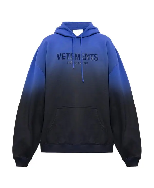 Vetements Logo-print Faded-effect Hoodie