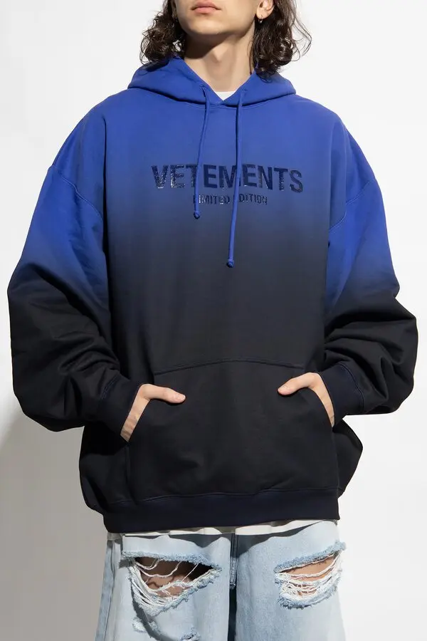 Vetements Logo-print Faded-effect Hoodie