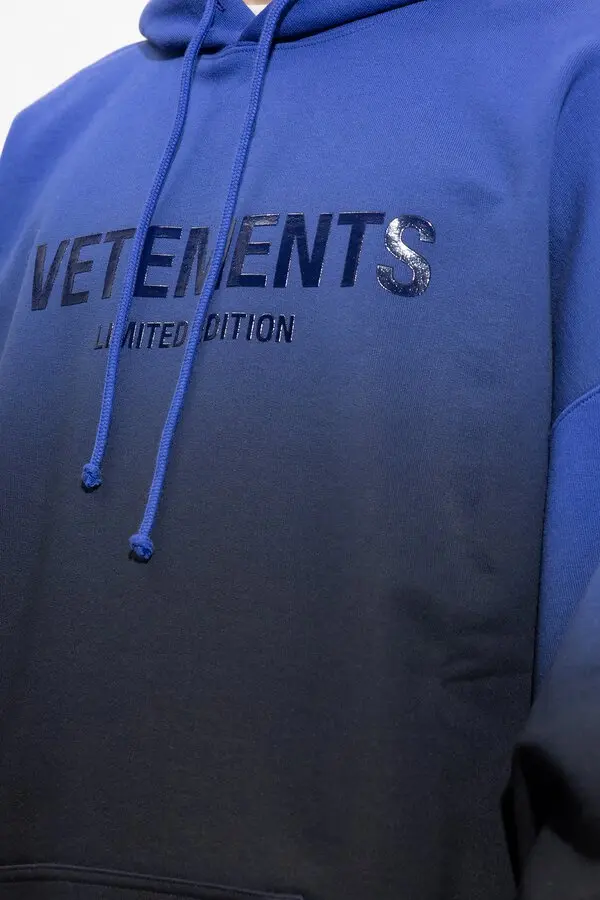 Vetements Logo-print Faded-effect Hoodie