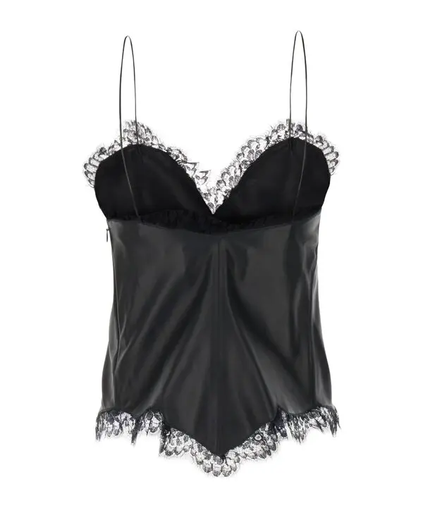 Off-White Lace-trim V-neck Top