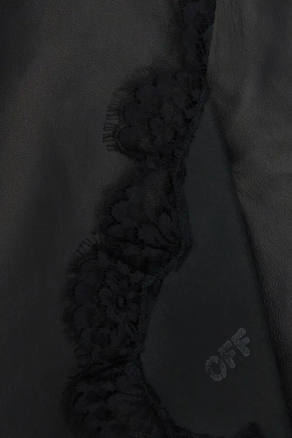 Off-White Lace-trim V-neck Top