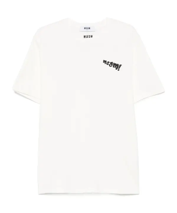 MSGM Logo Embroidered Jersey T-shirt