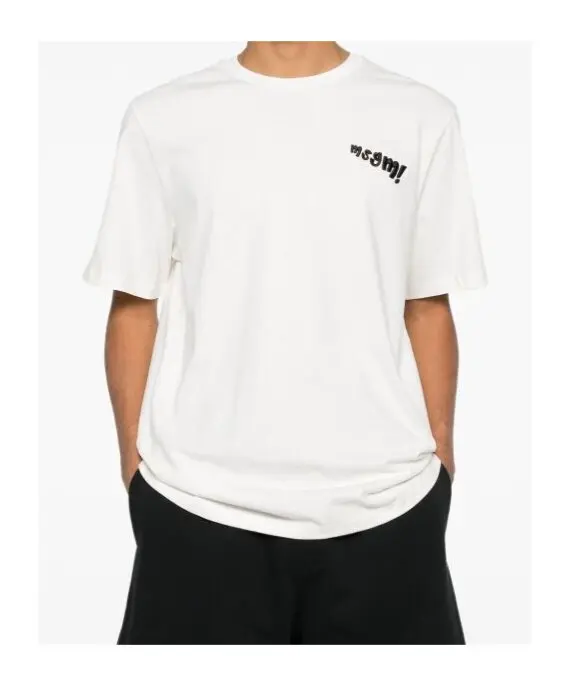 MSGM Logo Embroidered Jersey T-shirt