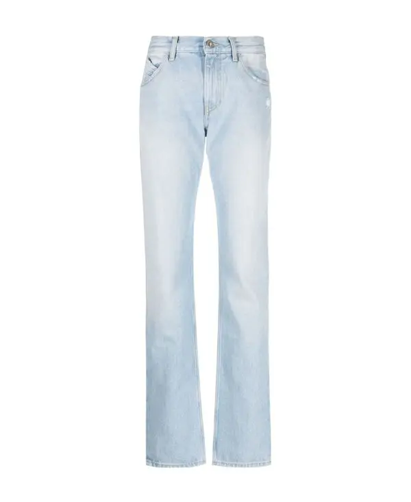Attico Straight Leg Girlfriend Jeans - White