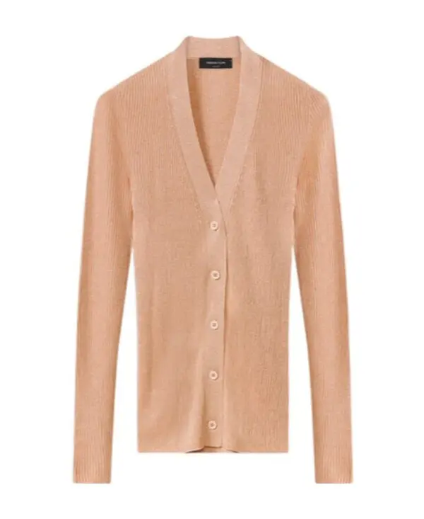 Fabiana Filippi Metallic Threading Ribbed-knit Cardigan
