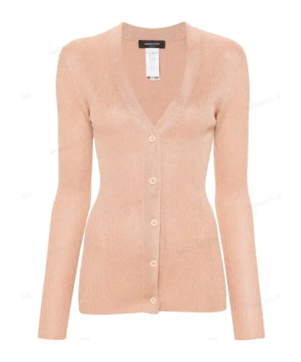 Fabiana Filippi Metallic Threading Ribbed-knit Cardigan
