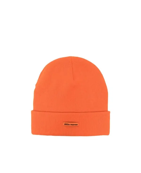 Heron Preston Ribbed Knit Beanie With Logo Tag