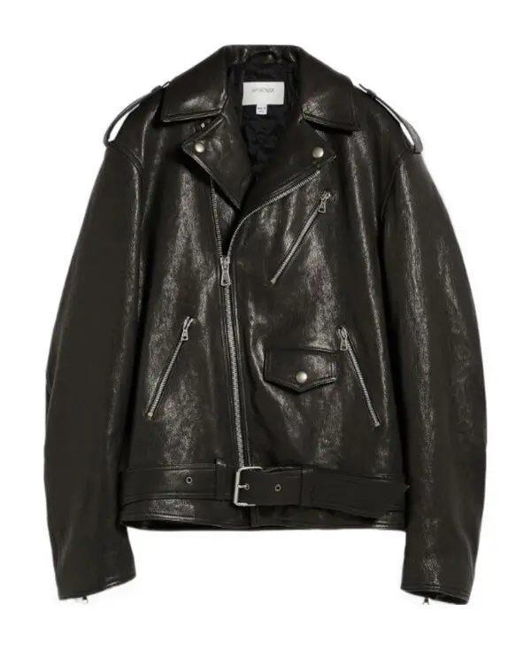Sportmax Logo Leather Jacket