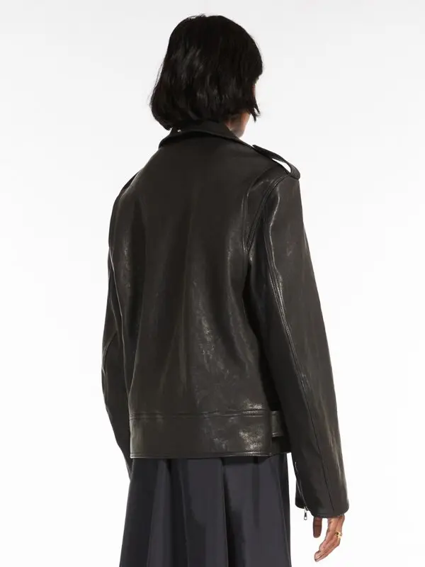 Sportmax Logo Leather Jacket