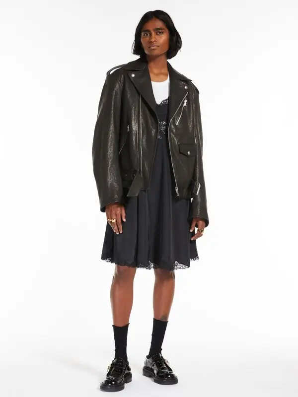 Sportmax Logo Leather Jacket