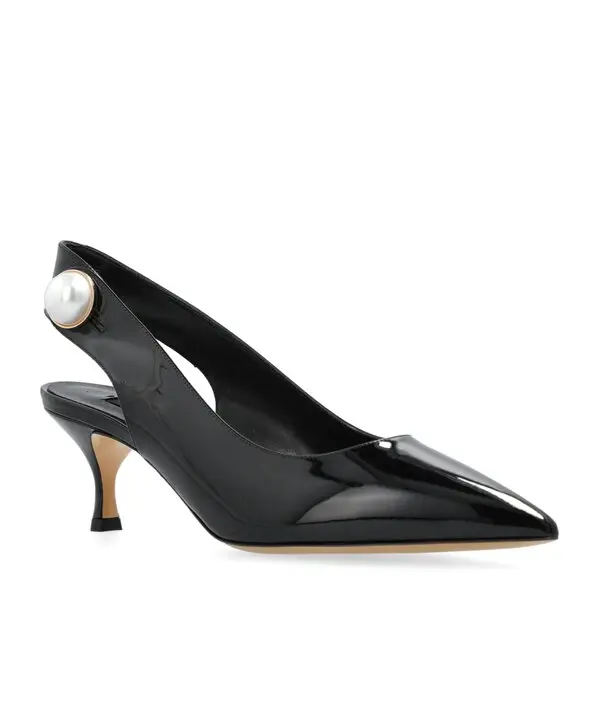 Casadei Pearl Embellished Slingback Pumps
