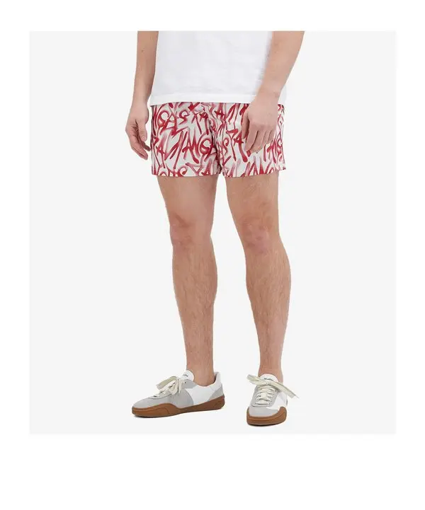 Palm Angels Graffiti Printed Drawstring Swim Shorts