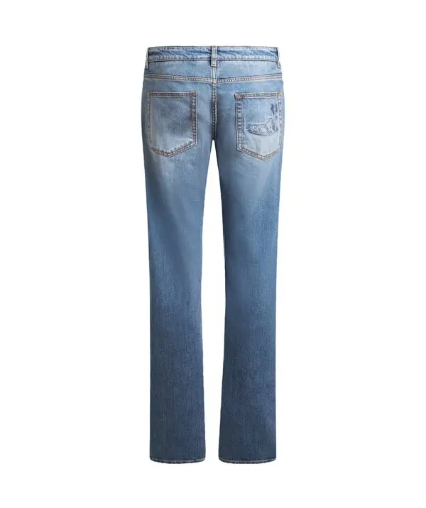 Etro Embroidered Straight Leg Jeans