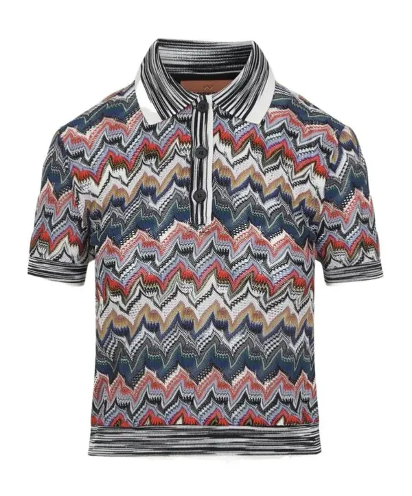 Missoni Embroidered Lace Short Sleeve Polo - Multi-color