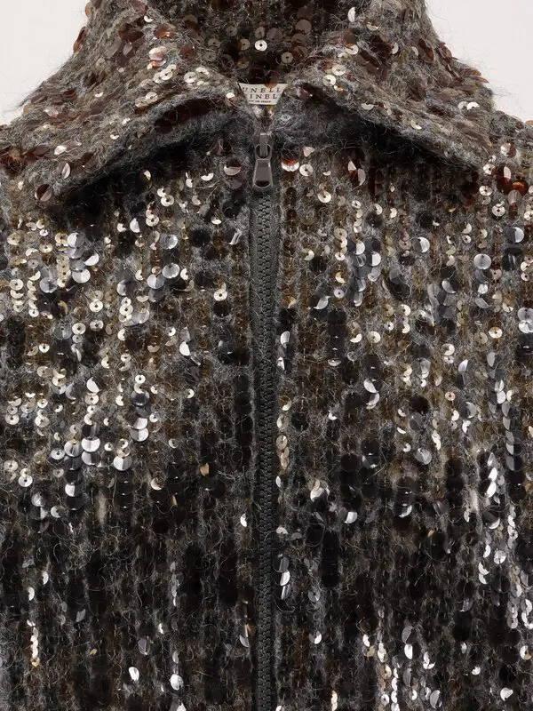 Brunello Cucinelli Sequin Embellished Zip Cardigan