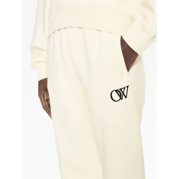 Off-White Logo Printed Tapered Leg Pants