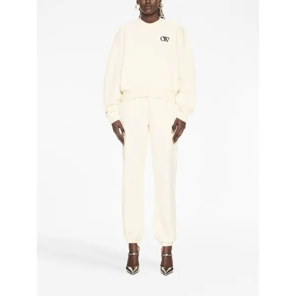 Off-White Logo Printed Tapered Leg Pants