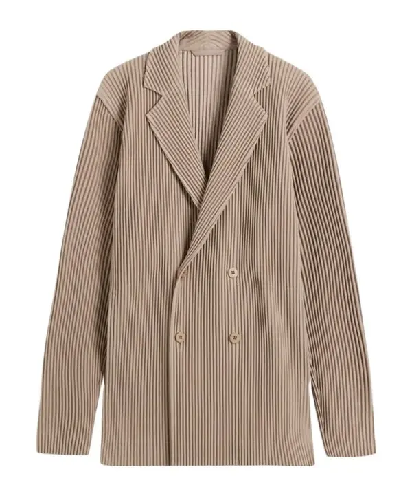 Issey Miyake Pleated Double-breasted Blazer