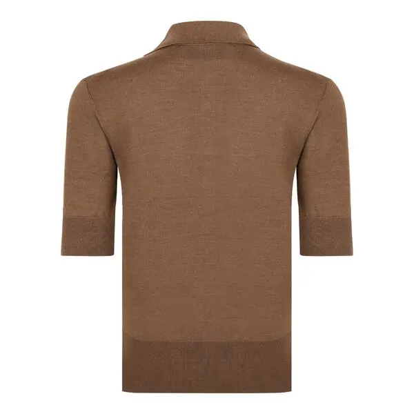 AMI Paris Short Sleeve Knitted Polo Shirt