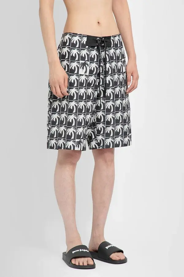 Palm Angels Logo Printed Drawstring Swim Shorts
